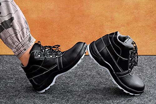 Buy Peclo' Genuine Leather Safety Shoe with Steel Toe and Autoamtive ...