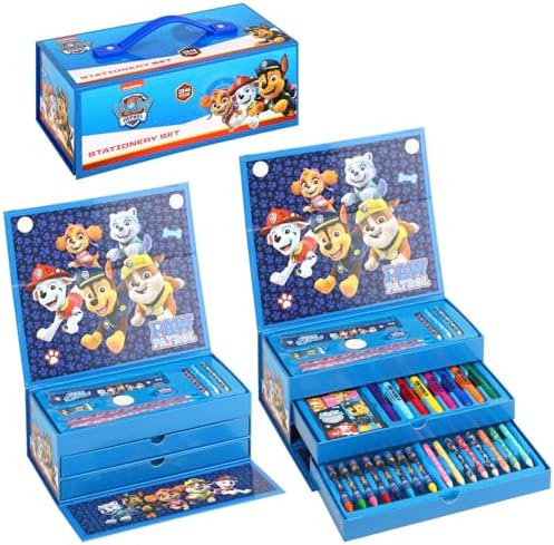 Paw Patrol Kids 34pc Colouring Art Stationery Set with Watercolour Felt ...