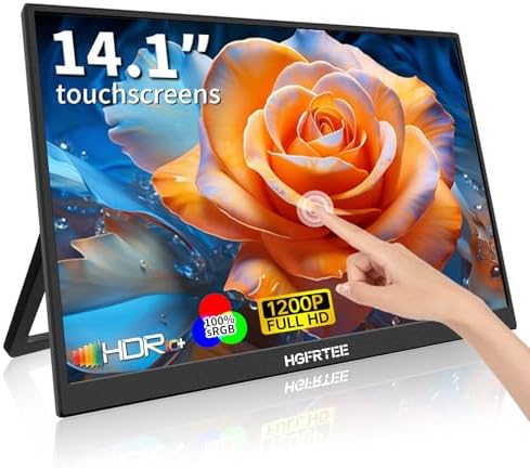 HGFRTEE Portable Monitor Touchscreen 14 inch,FHD 1200P IPS Touch Screen ...