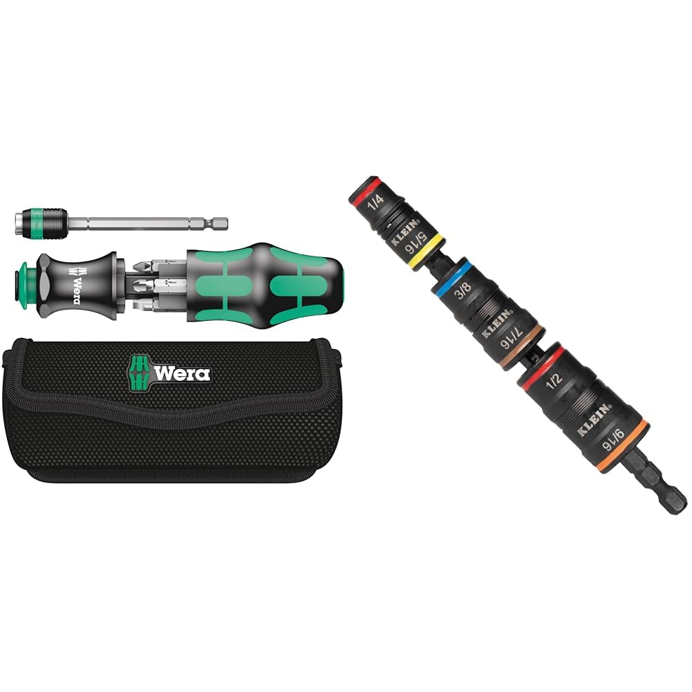 Wera 051024 Kraftform Kompakt 25 Pouch Set, Flat & Klein Tools 32933 ...