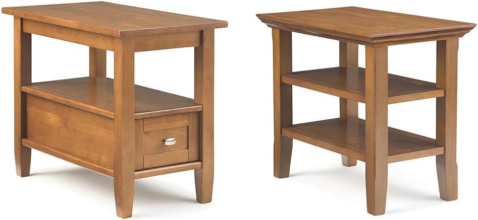 Amazon.com: SIMPLIHOME 14" Solid Wood Narrow Side Tables with Storage ...