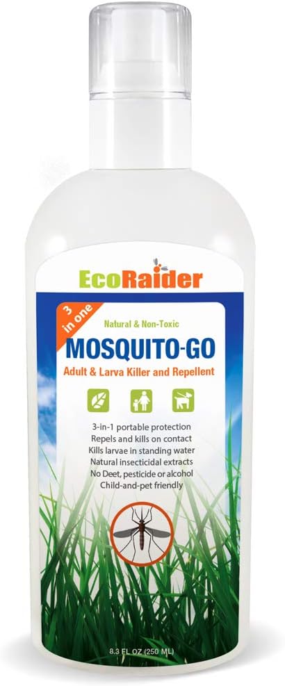 EcoRaider Spray para mosquitos, triple acción, repelente Plus mata ...