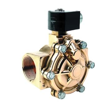 Brass, Two-Way, Pilot-Operated Valves (Normally Closed), 1 1/4" NPT(F ...