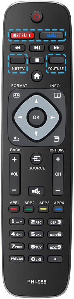 NH500UP/PHI-958 Replaced for Philips Smart TV Remote Control and ...