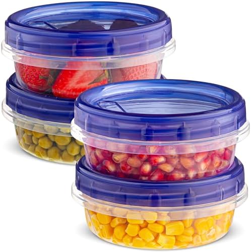Small Plastic Food Deli Containers With Twist Top Lids - (4 Oz) - [6 ...