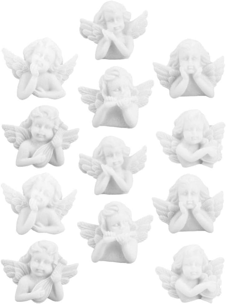 Amazon.com: Yardwe 3Pcs Angel Figurines Set Resin White Cherubs ...