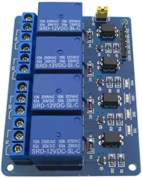 Amazon.com: Tolako 4 Channel 12V Relay Module for Arduino Electronic ...
