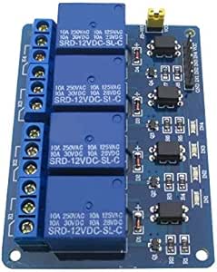 Amazon.com: Tolako 4 Channel 12V Relay Module for Arduino Electronic ...