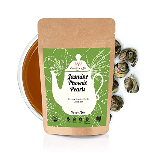 Amazon.com: Open Door Tea - Jasmine Phoenix Pearls | Green Tea, Loose ...