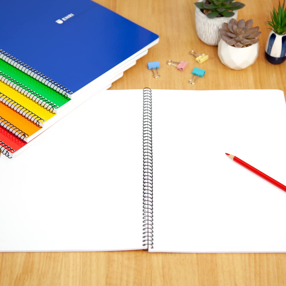 Enri, Notebooks A4 (Folio) White Sheets, Soft Cover, 80 Sheets, Pack 5 ...