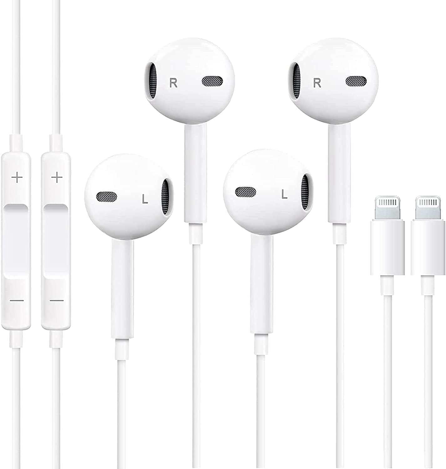 Amazon.com: Headphones for iPhone,2 Pack Earbuds Wired Earphones with ...