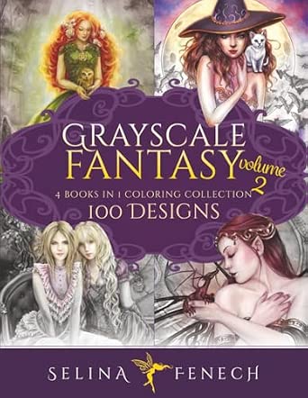 Amazon.com: Grayscale Fantasy Coloring Collection Volume 2: 100 Designs ...