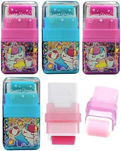 Buy FunBlast Unicorn Theme Eraser Set for Kids - 4 Pcs Roller Erasers ...