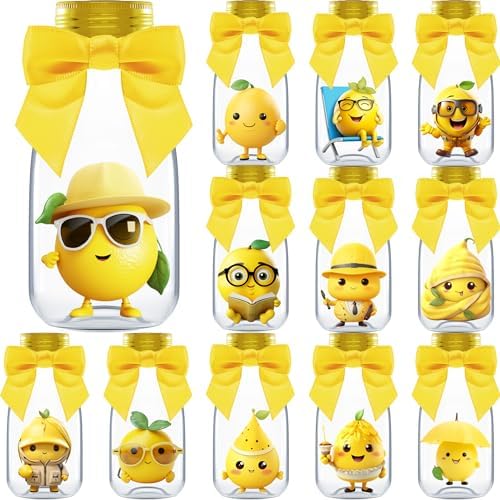 Amazon.com: Ethisa Small 12 Pack Lemon Party Favors - DIY Candy Jars ...