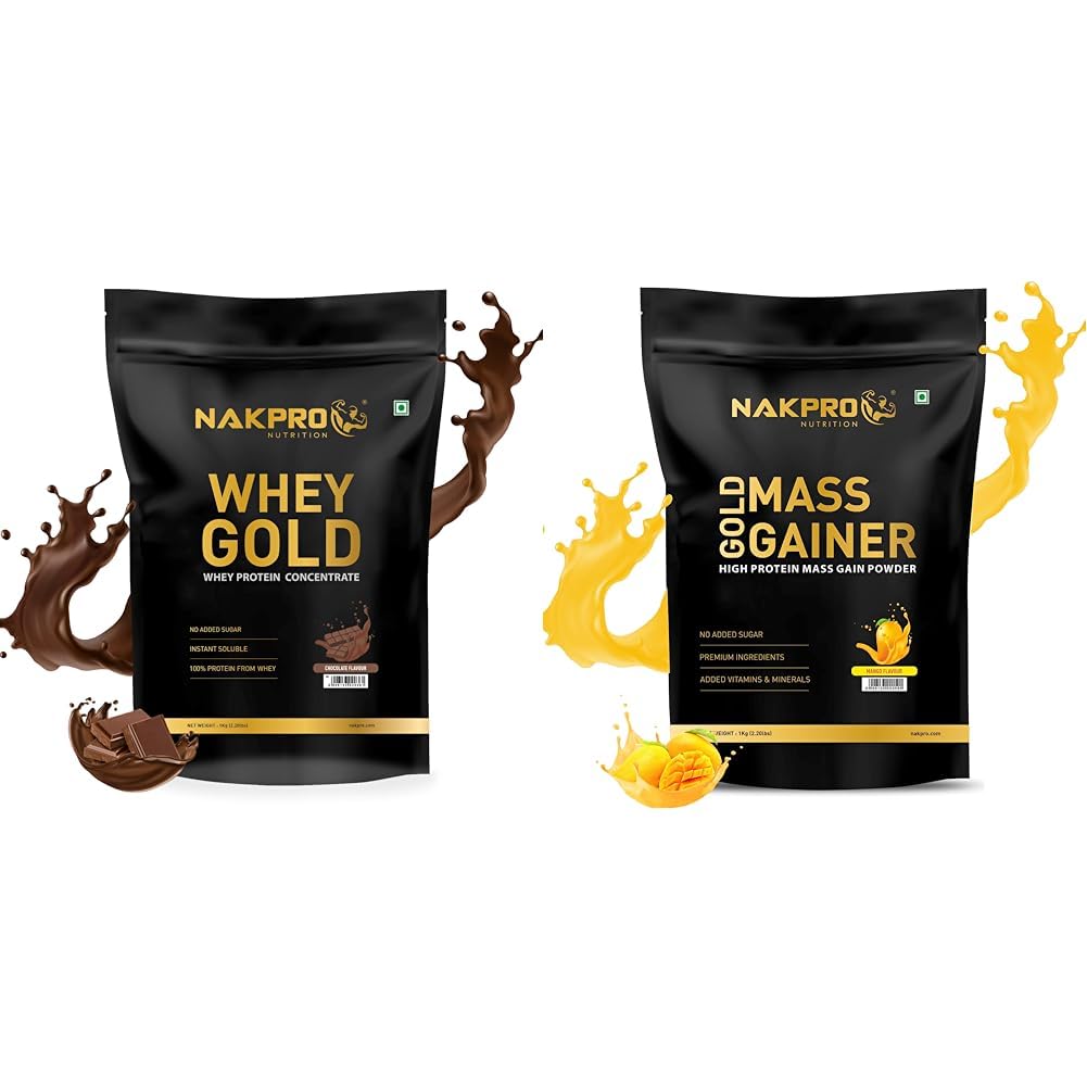 NAKPRO GOLD 100% Whey Protein Concentrate|24.76g Protein, 5.42g BCAA|1 ...