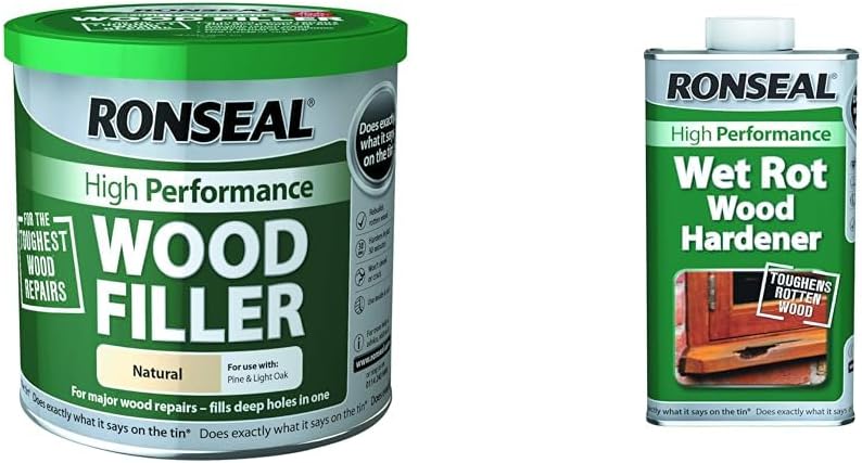 Ronseal 35304 High Performance Wood Filler - Natural 550g & Wet Rot ...