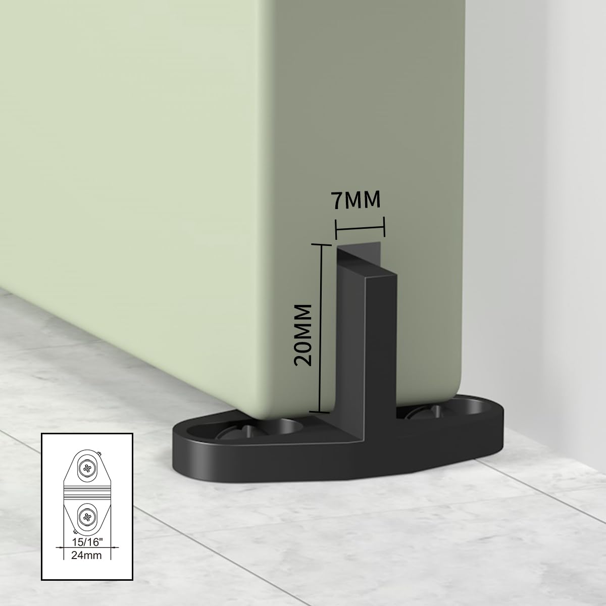 Snapklik.com : JUGREAT Black Aluminum T-Guide For Sliding Barn Door ...