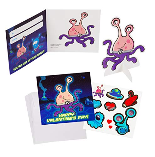 Snapklik.com : 28-Pack Alien Pop Out Valentines Day Cards