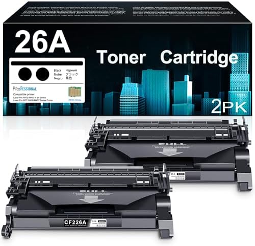 Amazon.com: 26A CF226A Black Toner Cartridge with Chip 2-Pack ...