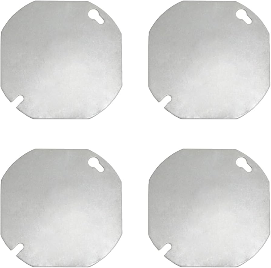 Octagonal Junction Box Covers 3 1/2 In. Diameter 1/2 In. Knockout Gray