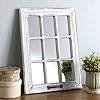 Amazon.com: Distressed Wood Windowpane Mirror - Rustic Home Decoration ...