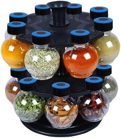 3D METRO SUPER STORE Revolving Spice Rack | 16 in 1 Masala Rack Set ...