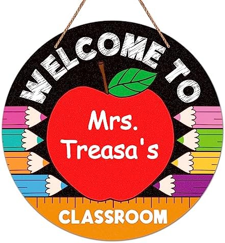 Amazon.com: Welcome Sign for Classroom Door Decorations Wooden ...