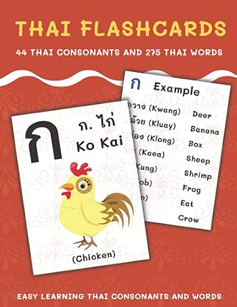 Thai Flashcards: 44 Thai Consonants and 275 Thai Words | Easy Learning ...