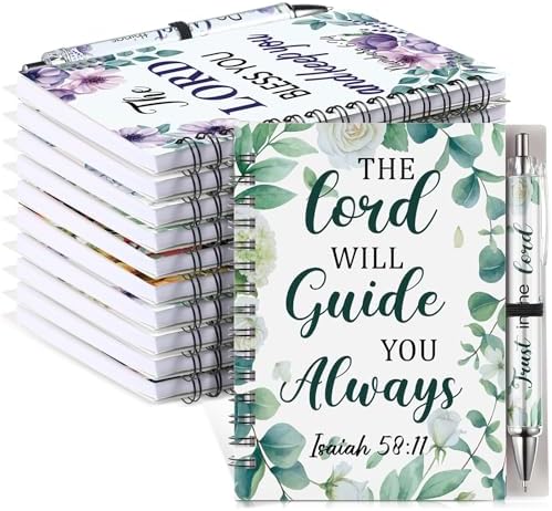 Amazon.com : Pasimy 10 Sets Christian Notebooks with 10 Positive Pens ...