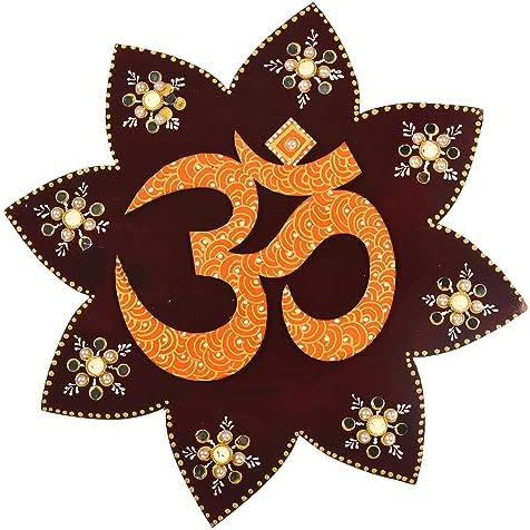 Amazon.com: Decorative Round Wall Hanging Wooden OM Statue Sculpture ...