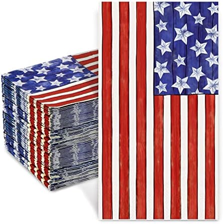 Amazon.com: Quera 100 Pieces Patriotic Guest Napkins American Flag ...