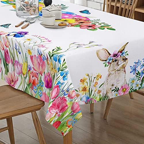 Amazon.com: Easter Tablecloth 52x70 Rectangle, Spring Flower Easter ...