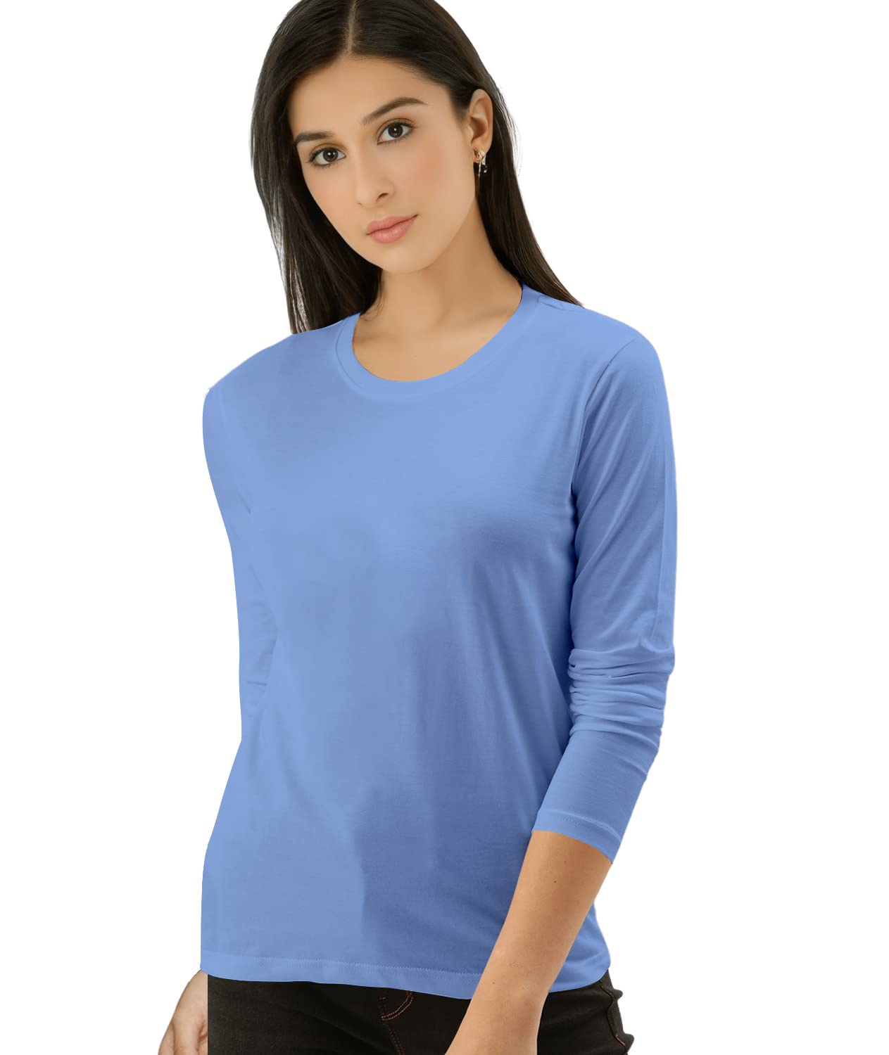 Buy TVP Fashions Premium Plain Women's Regular Fit Round Neck Full ...
