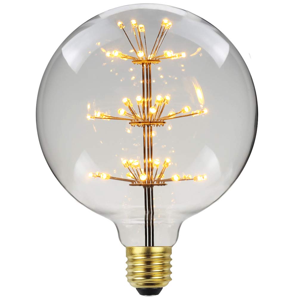 Amazon | TIANFAN ヴィンテージ Led 電球ビッググローブ G125 エジソン電球花火 3 ワット暖かさグロー装飾エジソン電球 ...