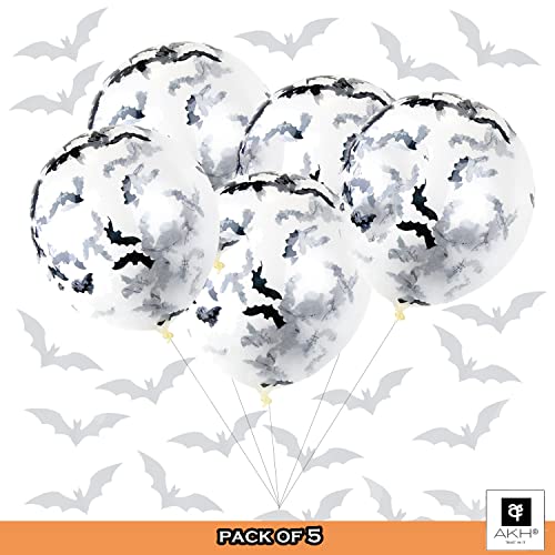 AKH®Halloween Bat Confetti Balloon | Pack of 5 | Inflated size of 12 ...