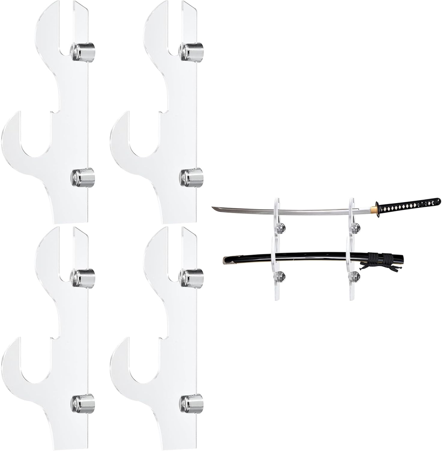 Amazon.com: uxcell Sword Holder Wall Mount, 2 Set Acrylic Sword Display ...