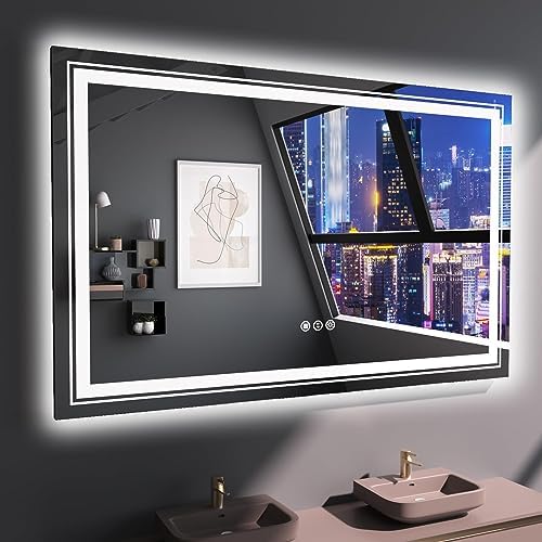 Amazon.com: ODDSAN 55x36 Large LED Mirror for Bathroom, Lighted Vanity ...