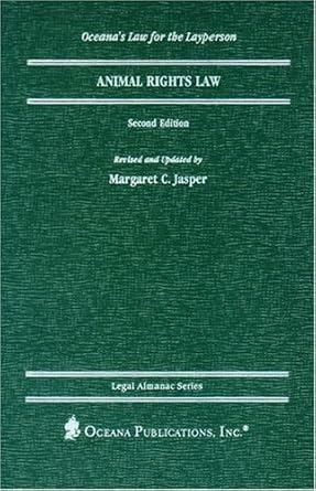Animal Rights Law: Jasper, Margaret C.: 9780379113631: Books - Amazon.ca