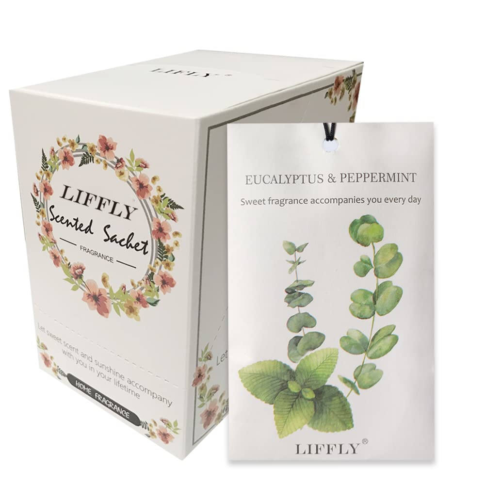 Amazon.com: LIFFLY 14 Packs Eucalyptus Peppermint Scented Sachets fit Drawers and Closets : Home ...