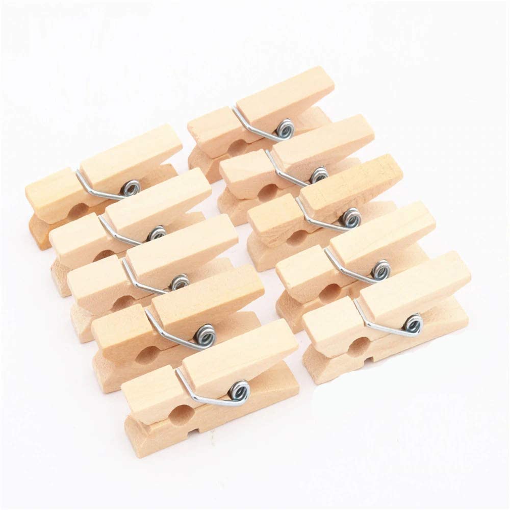 Buy Jeroxen Crafts Mini Natural Wooden Clips for Decorations, Photos ...