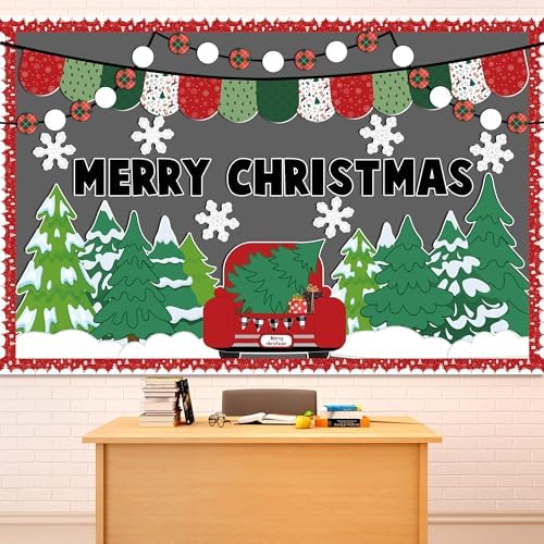 Amazon.com: Whaline 94Pcs Merry Christmas Bulletin Board Decoration Kit ...