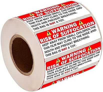 Amazon.com : Risk of Suffocation Warning Label 2.4" x 1" Self-Adhesive ...