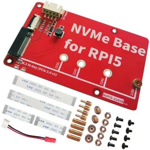 Amazon.com: Nvme Base for Raspberry Pi 5, PCIe to M.2 SSD HAT M-Key ...