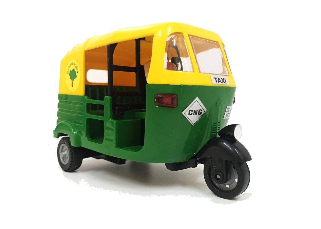 JAPSI Pull Back Auto Rickshaw Toy with Driver | Auto Toy | Vehicle Toys ...