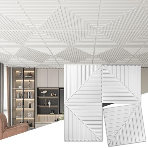 Amazon.com: WOWSTAR 12-Pack 24"x24" Drop Ceiling Tiles, Waterproof Glue ...