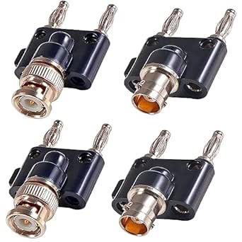 DKARDU BNC Male to Dual Banana Male Plug & BNC Female to Dual Banana Male Plug, Binding Posts RF ...