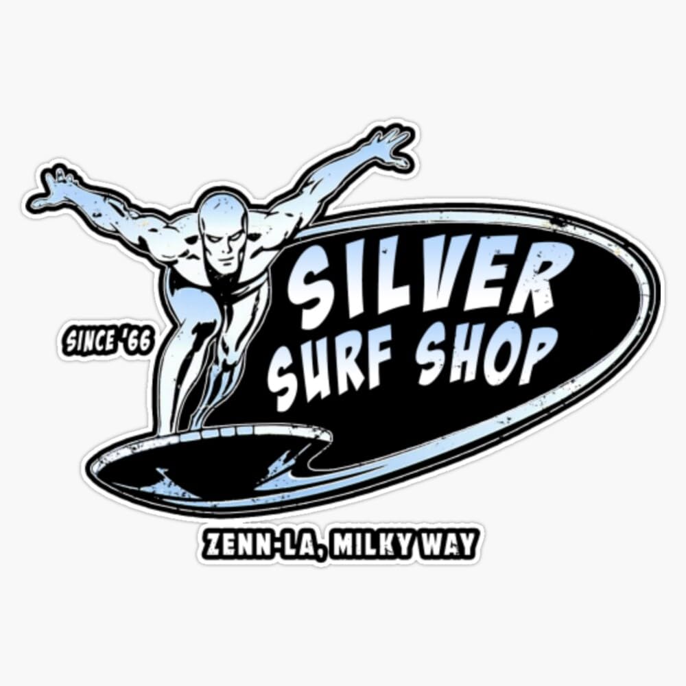 Amazon.com: Silver Surfer Ilver Surf Shop (for Ligh) Vinyl Sticker ...