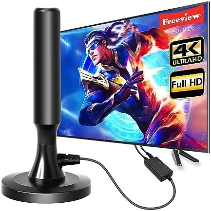 Indoor TV Aerial - Digital TV Aerial Indoor 250+ Miles Long Range ...