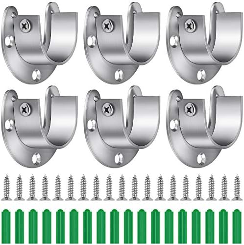 Amazon.com: Favordrory 6 Pieces Stainless Steel Closet Pole Sockets Rod ...