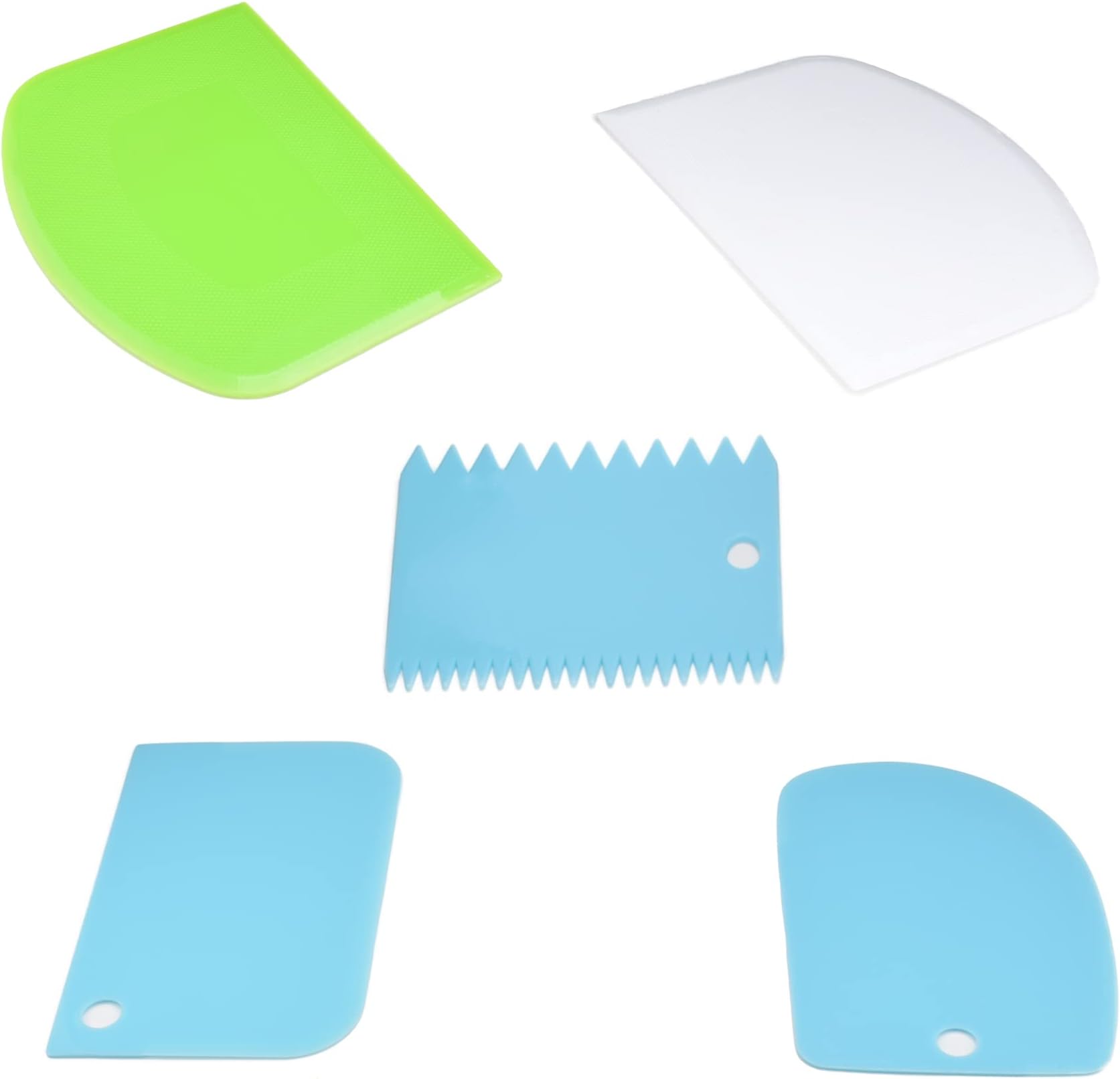 Amazon.com: Multi-Purpose Plastic Dough Scrapers Straight Curved and ...